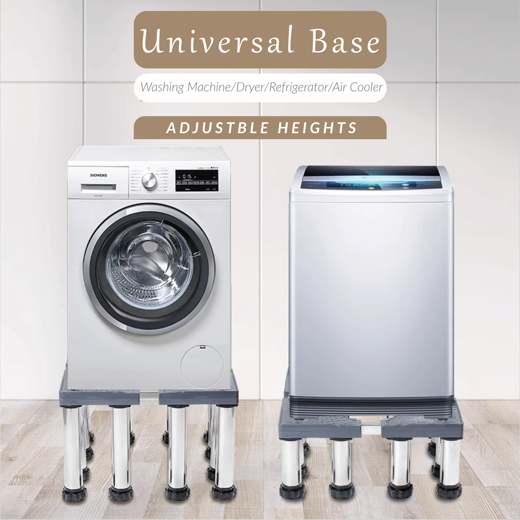 Adjustable Height Washing Machine Stand Base Stainless Steel Bracket ...